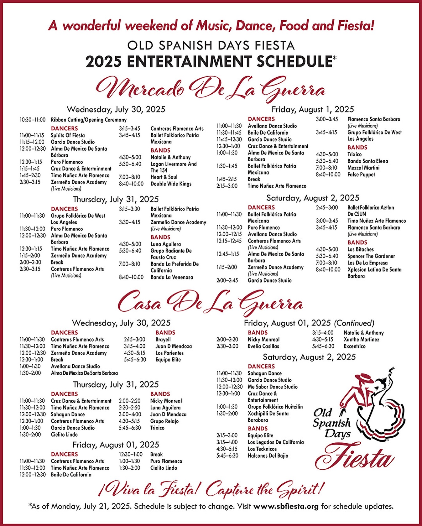Santa Barbara’s ‘Old Spanish Days Fiesta’ July 30-August 3, 2025 ...